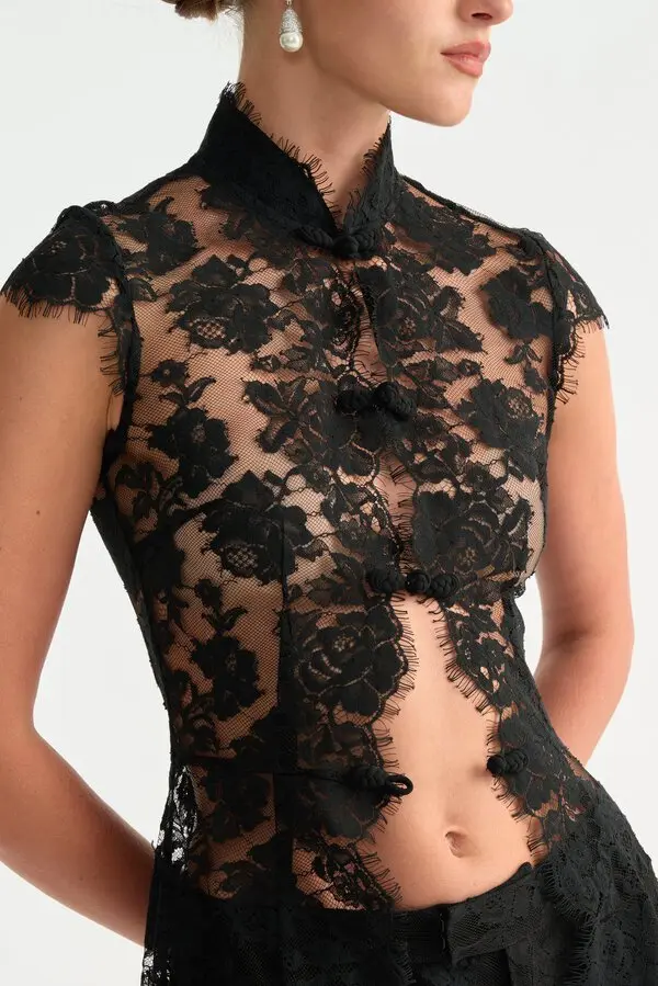 SAU LEE Saphina Lace Top