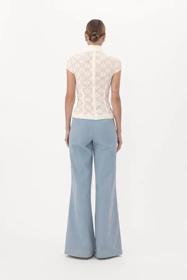 SAU LEE Iris Crochet Top