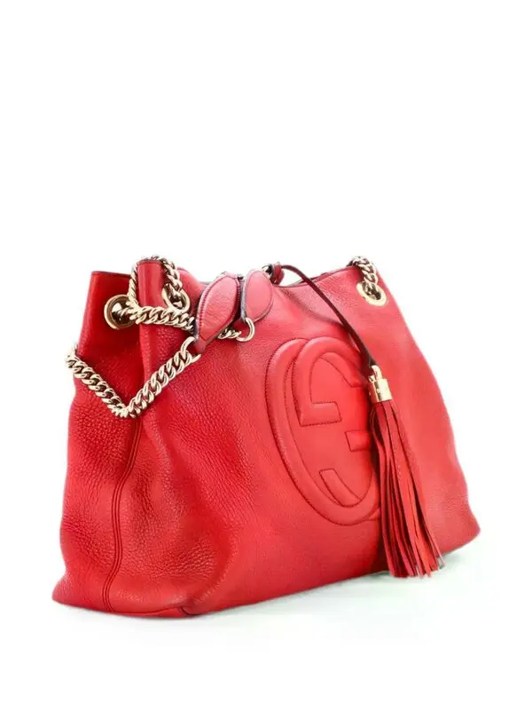 Gucci Soho Chain Strap Leather Medium Shoulder Bag - Red
