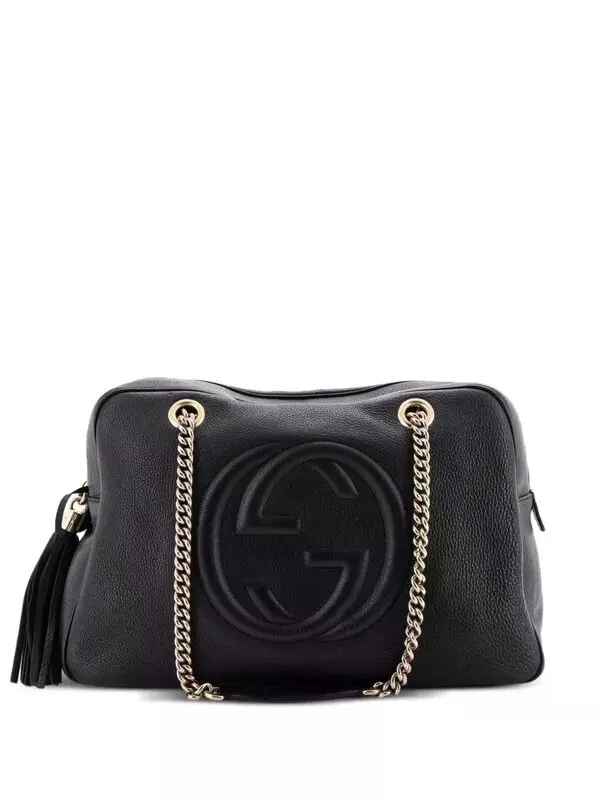 Gucci Soho Chain Zip Shoulder Bag - Black