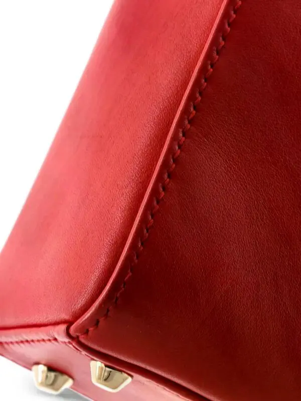 Dior Lady Chain Bag Limited Edition Embroidered Leather Mini Tote - Red