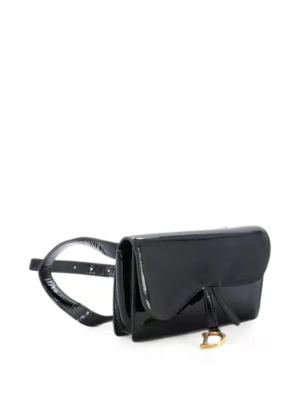 Dior Saddle Rectangular Patent Belt Bag