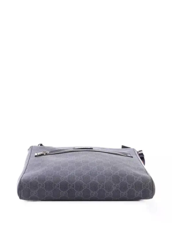 Gucci Gg Coated Canvas Web Strap Front Zip Messenger Bag