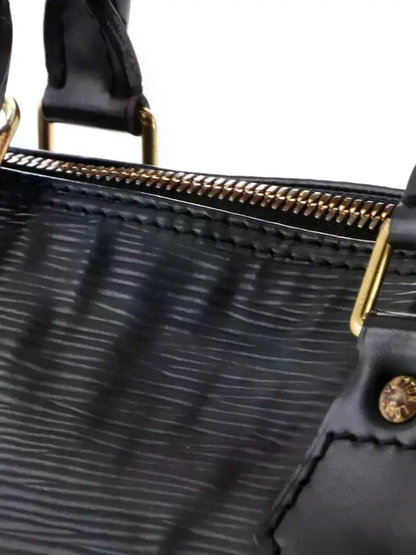 LOUIS VUITTON Vintage Alma Epi Leather Satchel - Black