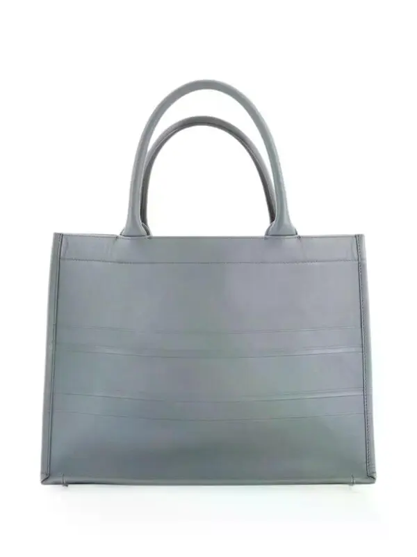 Dior Book Oblique Embossed Calfskin Medium Tote Bag - Grey
