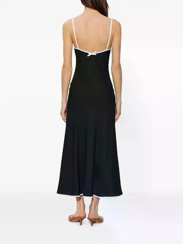 Moschino Spaghetti Strap V-neck Dress With Bow Detail