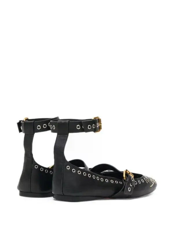 Isabel Marant Étoile Embellished Leather Ballerinas - Black