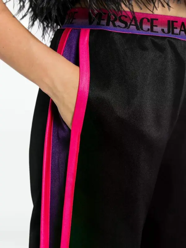 Versace Wide Leg Side Stripe Track Pants