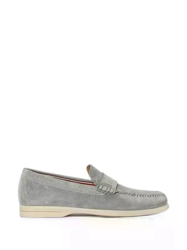 Bally Suede Loafers With Whipstitch Detailing