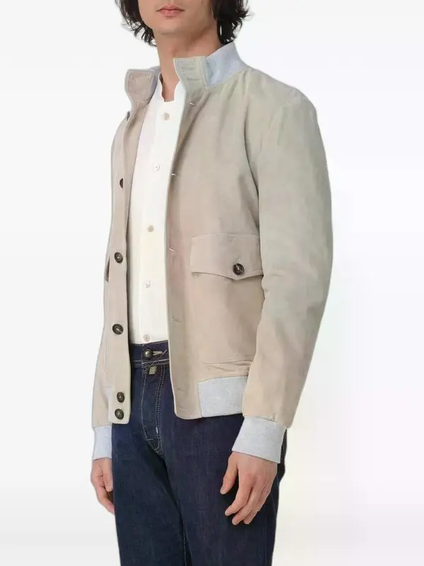 Eleventy Suede Bomber Jacket