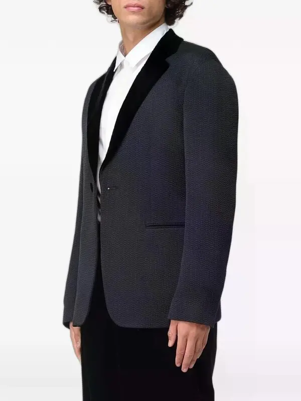 Giorgio Armani Contrast-lapel Textured-finish Blazer