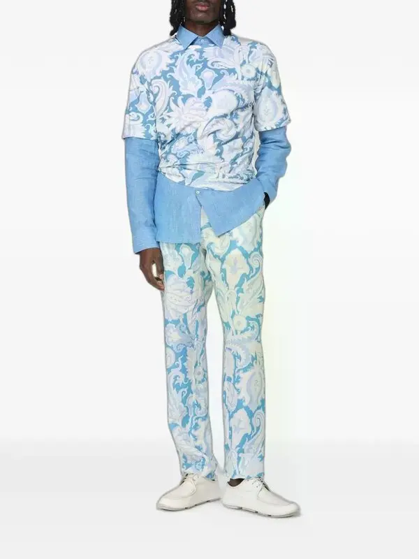 Etro Logo-embroidered Linen Shirt