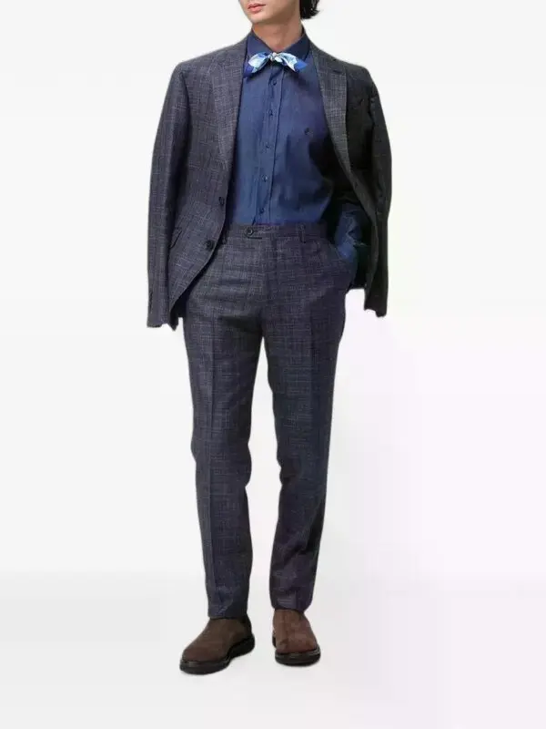 Etro Button-down Pegasus-embroidered Cotton Shirt