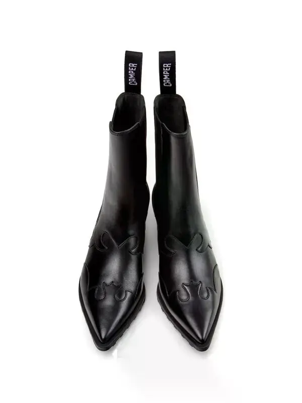 Camper Anitha Leather Ankle Boots - Black