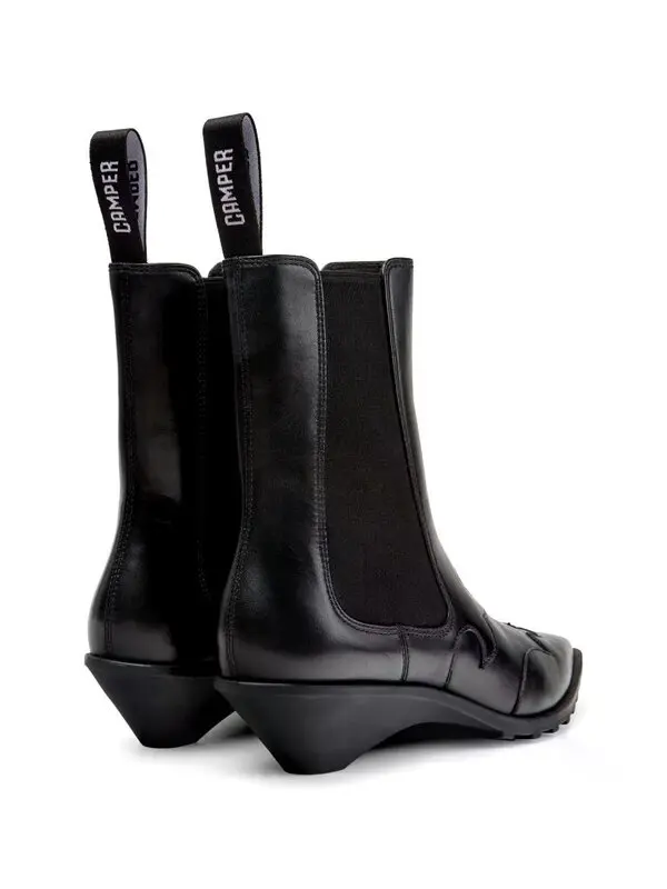 Camper Anitha Leather Ankle Boots - Black