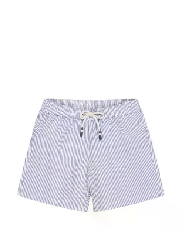 Hartford Striped Seersucker Swim Shorts - Blue
