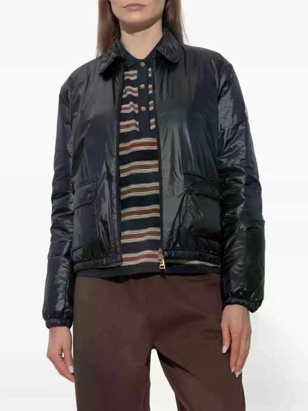Moncler Lanset Jacket With Logo Patch - Blue