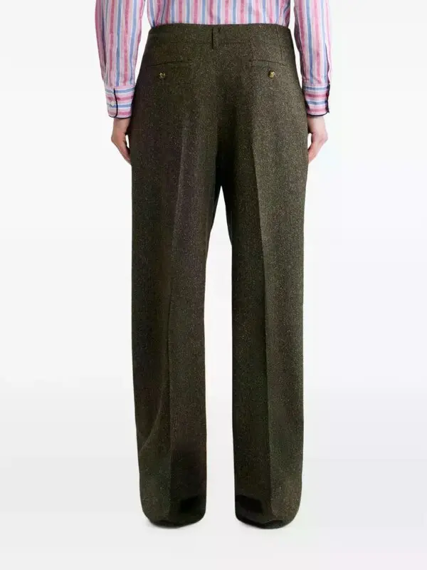 Etro Wool-blend Jacquard Trousers With Pegaso Buttons