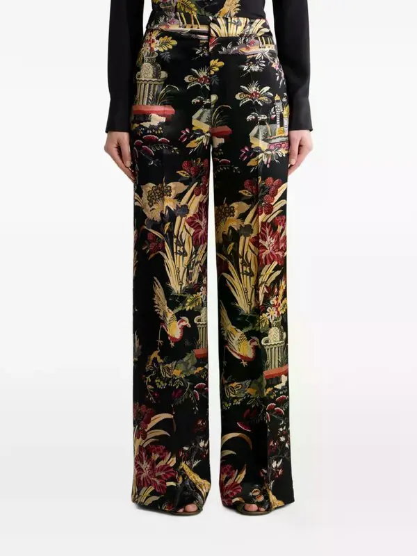Etro Floral-print Satin Trousers