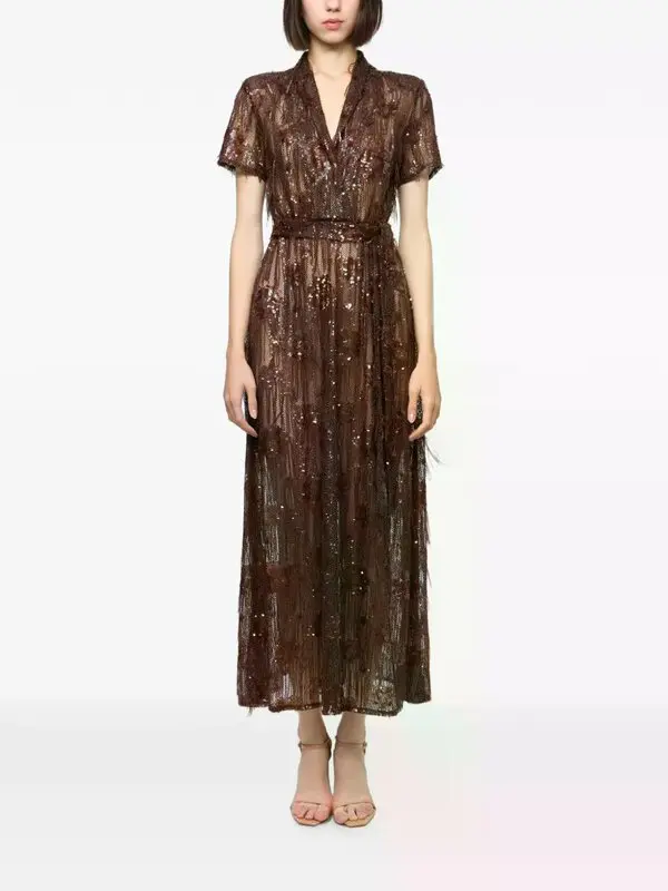 ATU BODY COUTURE Sequin Embellished V-neck Dress