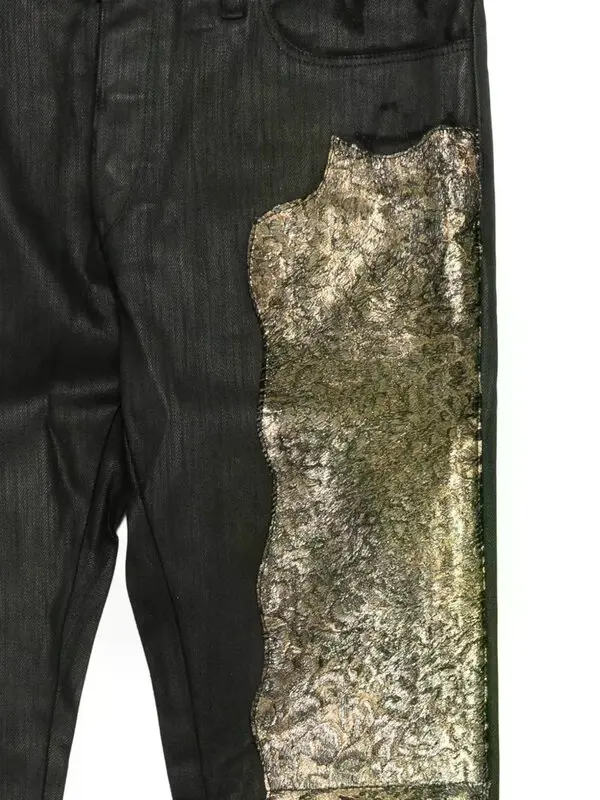 Roberto Cavalli Leopard Print Metallic Effect Jeans