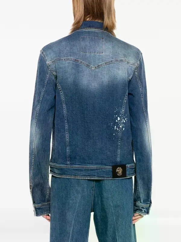 Versace Paint Splatter Denim Jacket