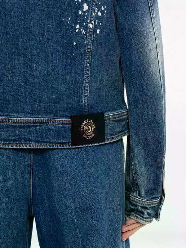 Versace Paint Splatter Denim Jacket