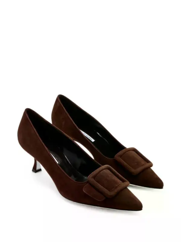 Manolo Blahnik Maysale Buckle-detail Pumps - Brown