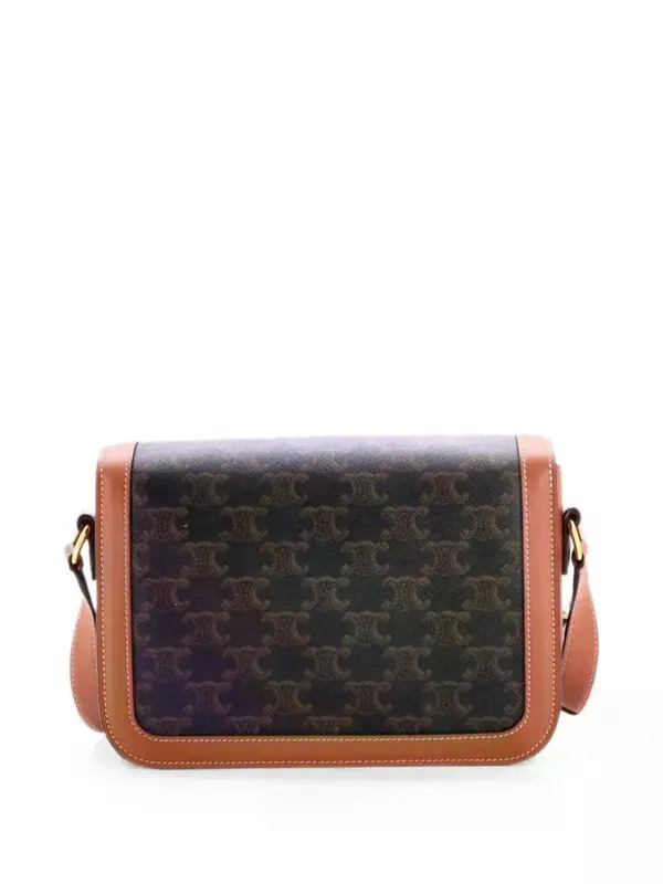 Celine Triomphe Shoulder Bag In Coated Canvas - Brown