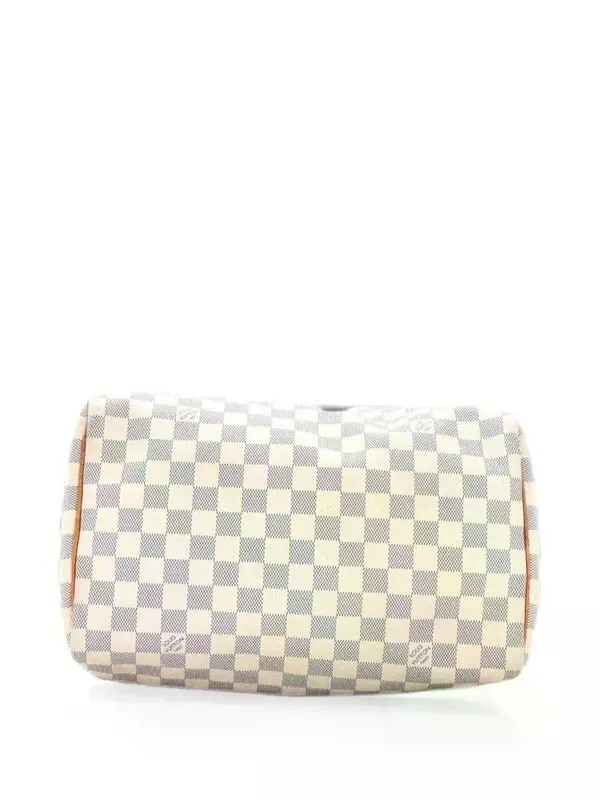 LOUIS VUITTON Speedy Handbag Damier 30 Satchel - White