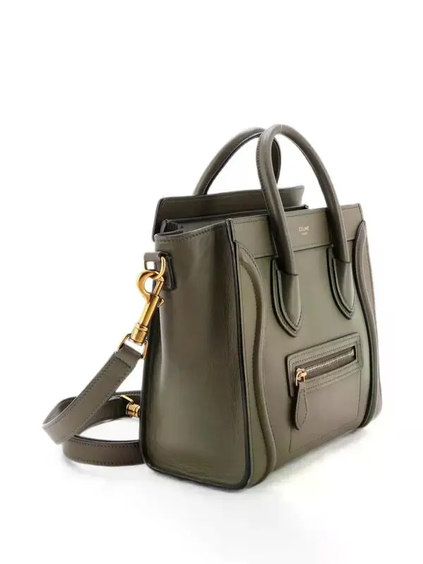 Celine Luggage Bag Smooth Leather Nano Crossbody Bag - Green