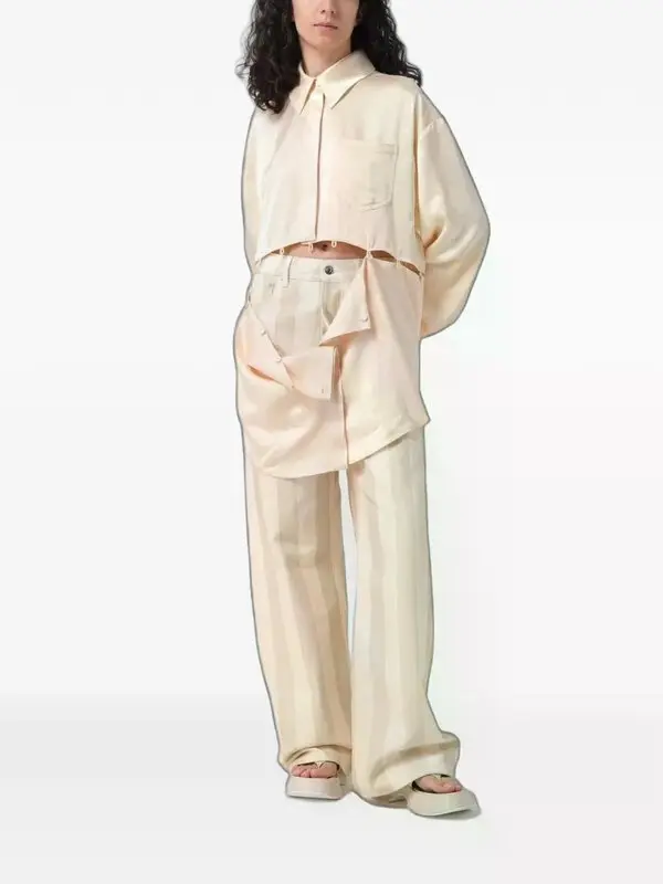 Nanushka Striped Wide-leg Jeans