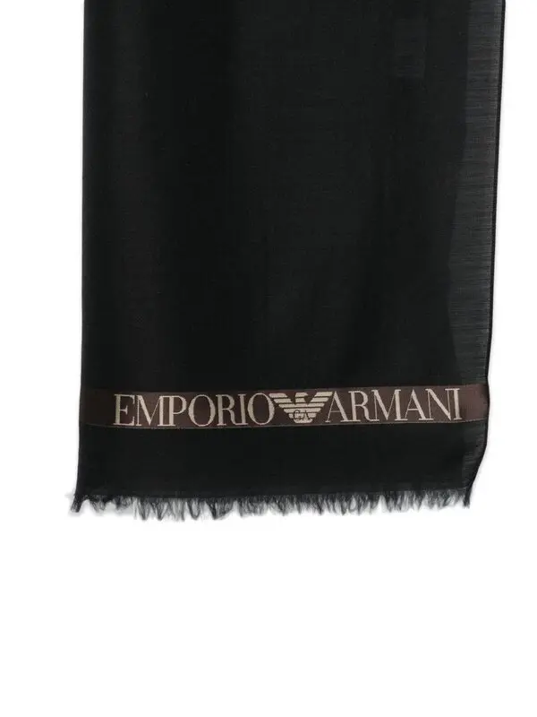 Emporio Armani Logo Wool Blend Scarf