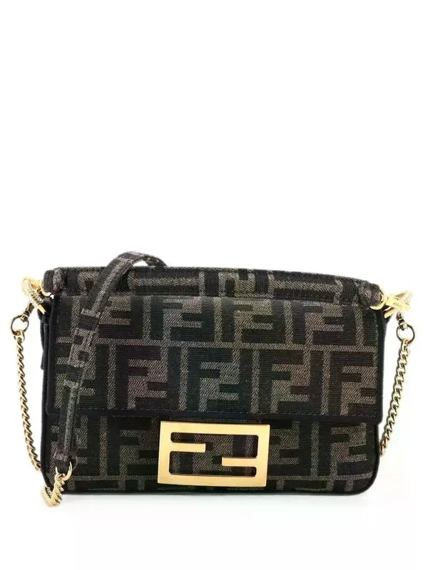 Fendi Zucca Canvas Mini Baguette Bag - Brown
