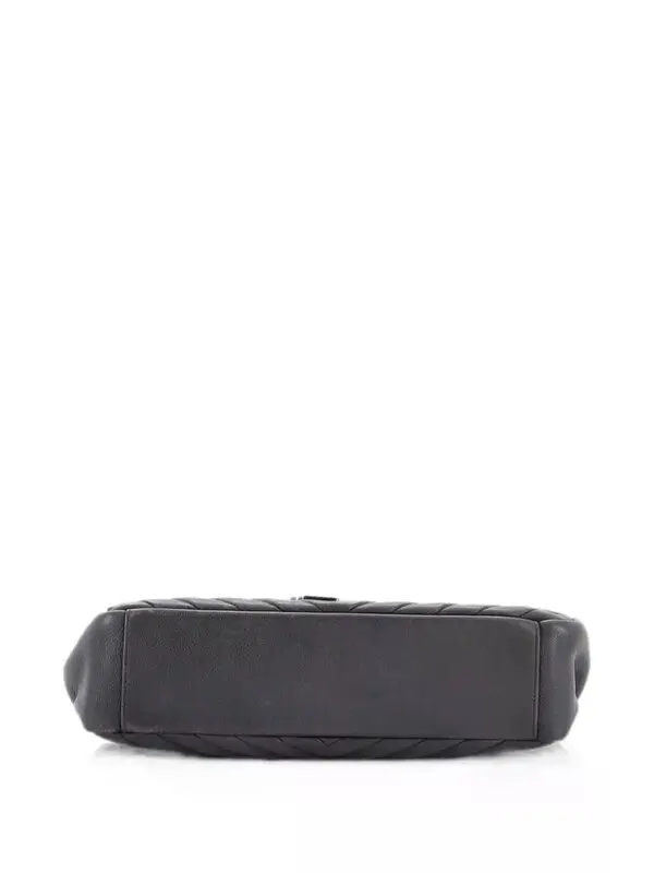 Saint Laurent Matelassé Chevron Leather Shoulder Bag - Grey