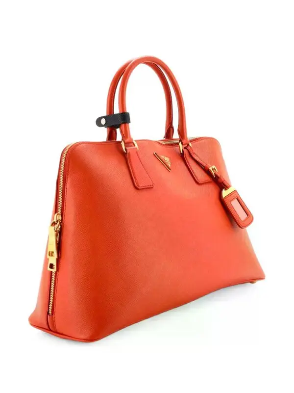 Prada Saffiano Leather Large Handbag - Orange