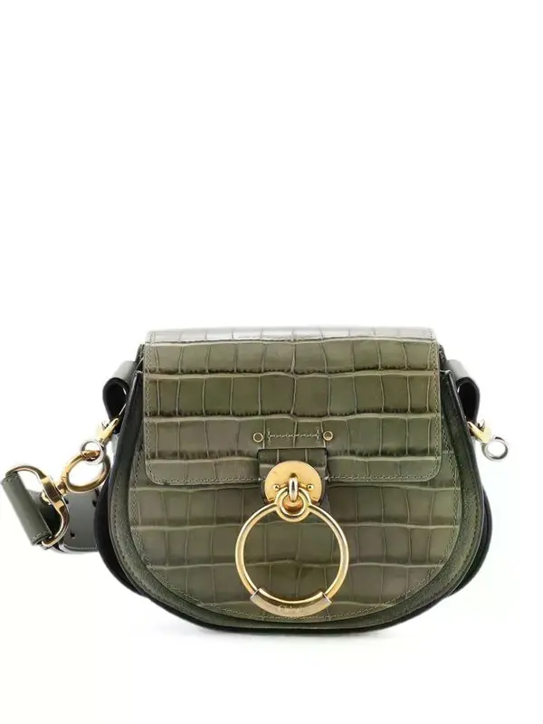 Chloé Tess Shoulder Bag In Crocodile Embossed Leather