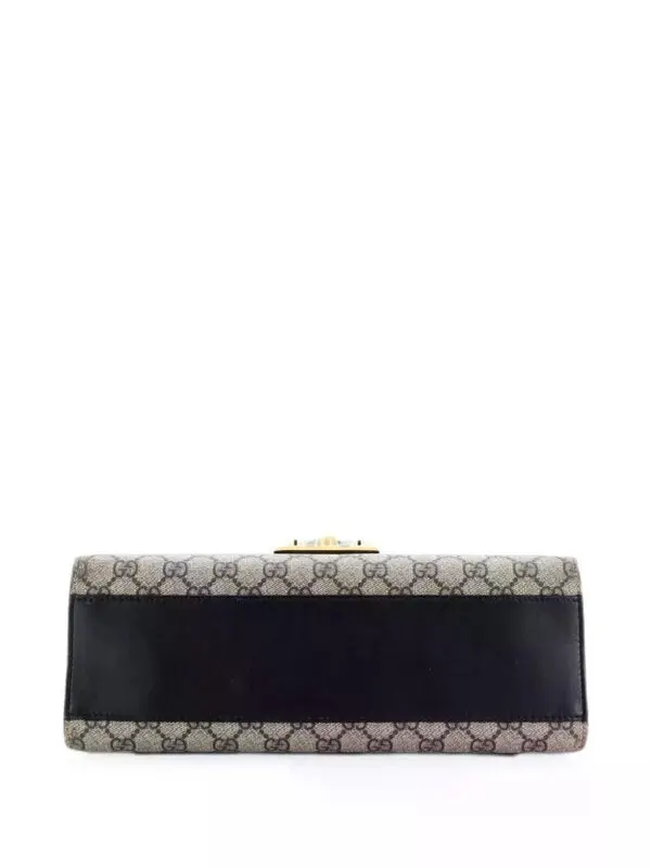 Gucci Padlock Gg Coated Canvas And Leather Shoulder Bag - Black