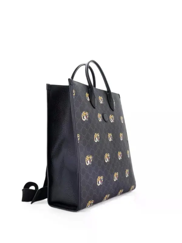 Gucci Interlocking G Patch Web Strap Convertible Tall Tote Bag