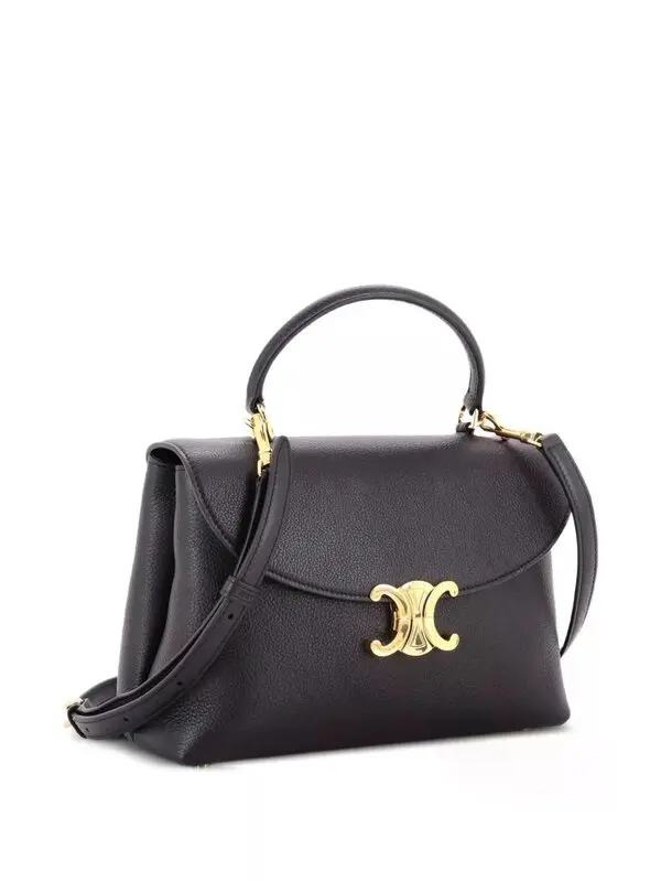Celine Nino Top Handle Bag Leather Medium Satchel - Black