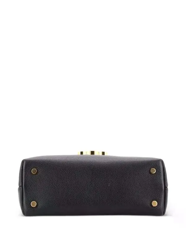 Celine Nino Top Handle Bag Leather Medium Satchel - Black