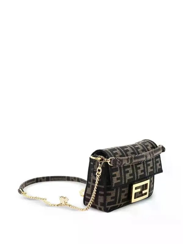 Fendi Baguette Nm Bag Zucca Canvas Mini Crossbody Bag - Brown