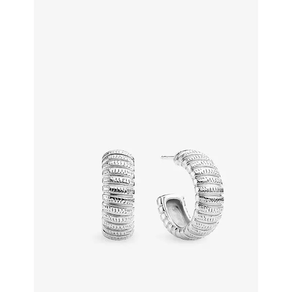 SIF JAKOBS Riva Rhodium-plated Sterling Hoop Earrings - Silver