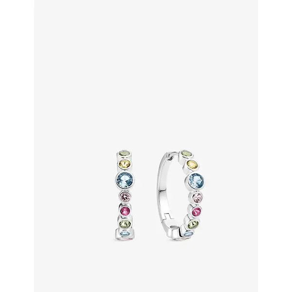 SIF JAKOBS Rhodium-plated Sterling And Cubic Zirconia Hoop Earrings - Silver