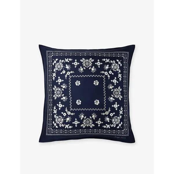 Ralph Lauren Brynn Square Silk Cushion Cover - Navy