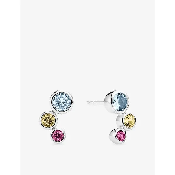 SIF JAKOBS Rhodium-plated Sterling Cubic Zirconia Stud Earrings - Silver