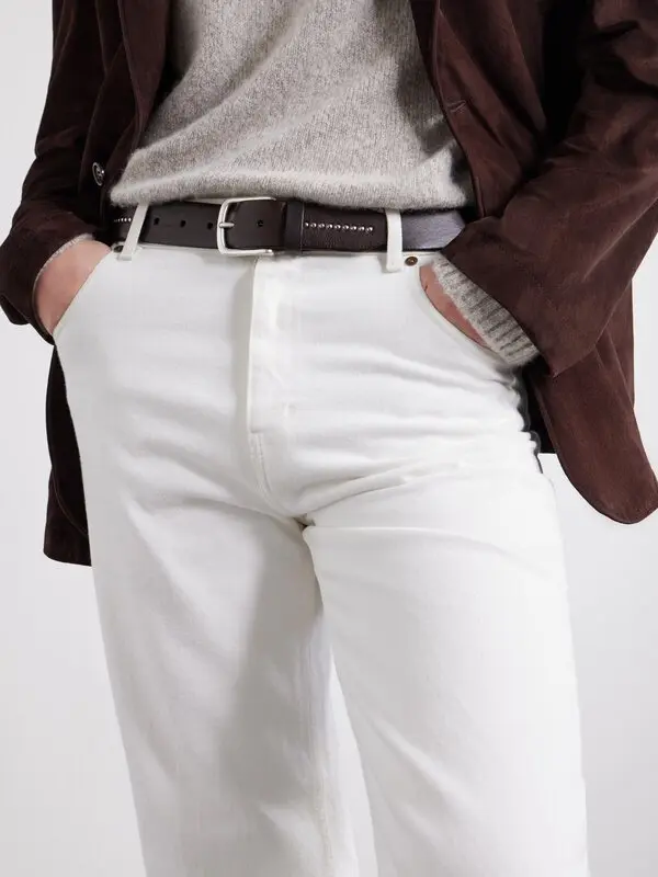 Anderson's Leather Belt With Stud Embellishments