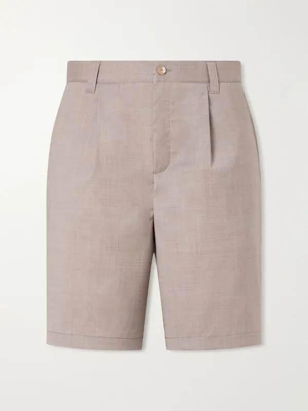 Frescobol Carioca Tailored Pleated Wool Shorts - Brown