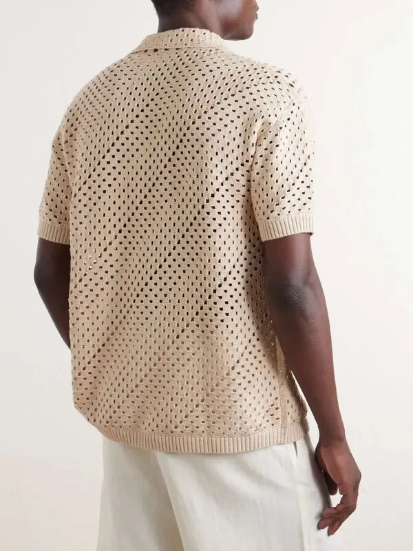 Frescobol Carioca Pinto Crocheted Cotton Shirt
