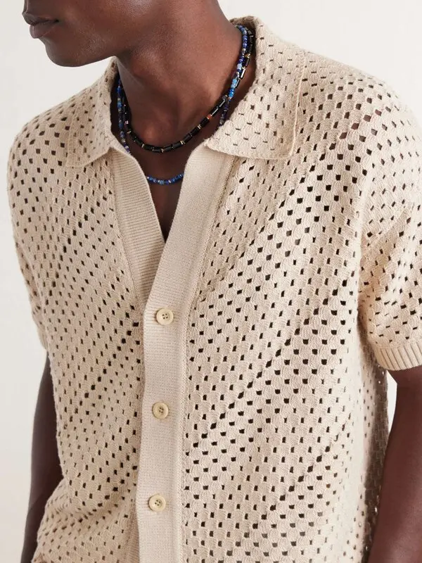 Frescobol Carioca Pinto Crocheted Cotton Shirt